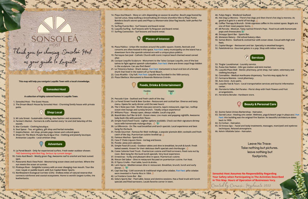 Luquillo Tourist Map - Sonsoleá